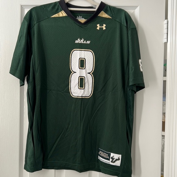 Under Armour | Shirts & Tops | Nwt Usf Bulls Green Football Jersey ...